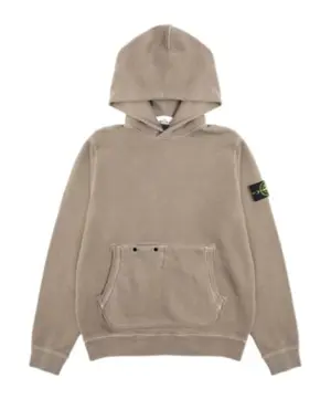 Stone Island Long-sleeved Hoodie With Compass Patch - Walnut