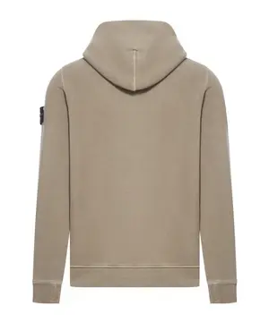 Stone Island Long-sleeved Hoodie With Compass Patch - Walnut