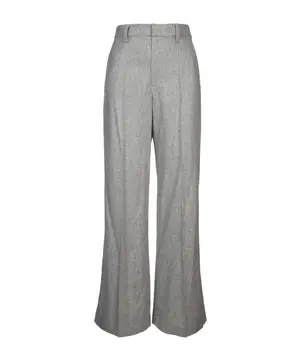 Brunello Cucinelli High-waist Wide-leg Tailored Trousers - Gray