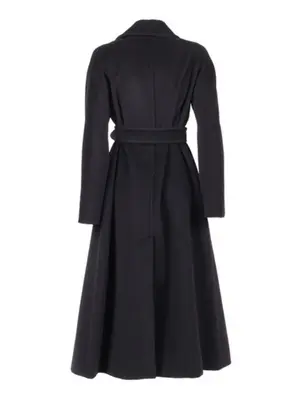 Max Mara Tenzone Tied-waist Long-sleeved Coat - Black