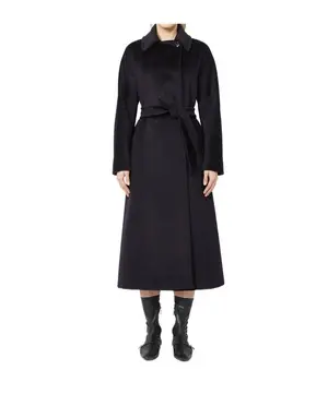 Max Mara Tenzone Tied-waist Long-sleeved Coat - Black