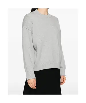 Theory Crewneck Knitted Jumper - Light Gray