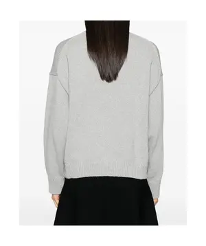 Theory Crewneck Knitted Jumper - Light Gray