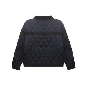 Burberry Diamond Quilted Jacket With Corduroy Collar
