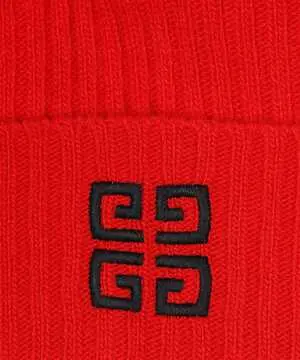 Givenchy Knitted Beanie With Logo Embroidery - Red