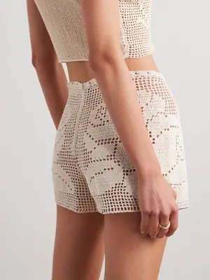 Magda Butrym Crochet Floral High-waisted Shorts