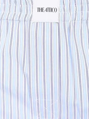 Attico Striped Shorts With Logo Patch