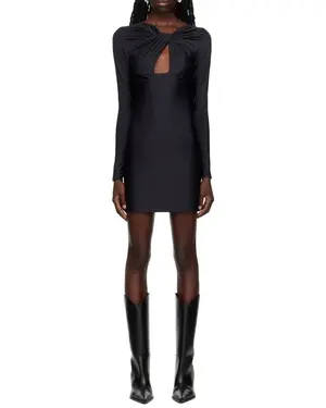 Coperni Twist Detail Cut-out Mini Dress - Black