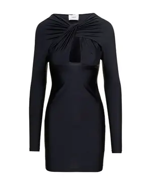 Coperni Twist Detail Cut-out Mini Dress - Black