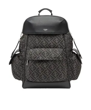 Fendi Ff Jacquard Drive Backpack - Black