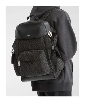 Fendi Ff Jacquard Drive Backpack