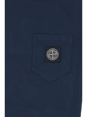 Stone Island Logo Patch Crewneck T-shirt - Blue