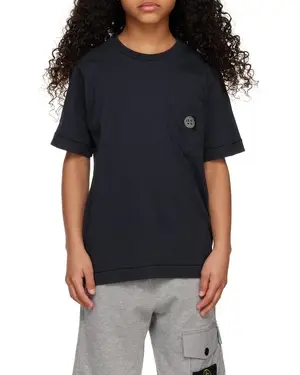 Stone Island Logo Patch Crewneck T-shirt - Blue