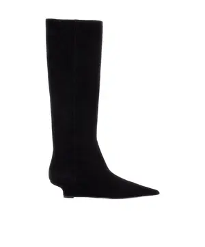 TOTEME Pointed Toe Wedge Boots With Side Zip