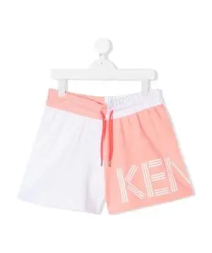 Kenzo Color Block Logo Print Shorts