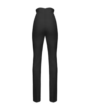 Pinko High-waisted Crepe Trousers With Front Slits