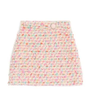 Valentino Garavani Candy Tweed Short Skirt With Jeweled Buttons
