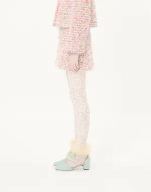 Valentino Garavani Candy Tweed Short Skirt With Jeweled Buttons