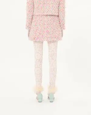 Valentino Garavani Candy Tweed Short Skirt With Jeweled Buttons