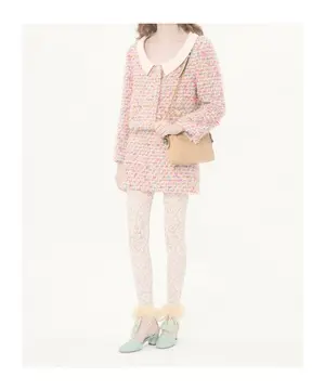 Valentino Garavani Candy Tweed Short Skirt With Jeweled Buttons