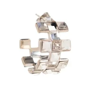 Dolce & Gabbana Embellished Hoop Earrings With Logo Detail