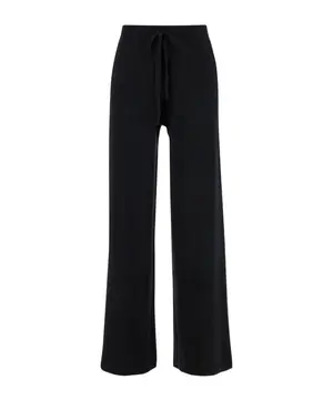 P.a.r.o.s.h Drawstring Elastic Waist Relaxed Fit Pants - Black
