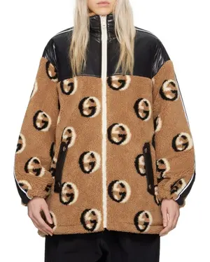 Gucci Gg Jacquard Fleece Zip Jacket