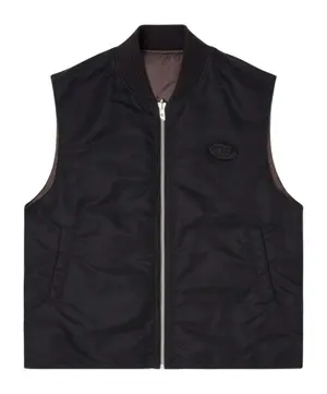 DIESEL® W-type-d1-sl Padded Reversible Satin Vest - Black