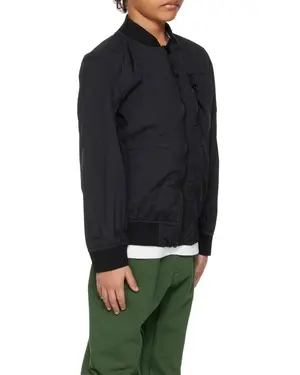 Stone Island Logo-patch Zip-up Bomber Jacket - Black