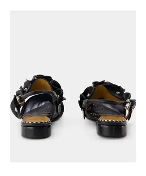 Toga Floral Embellished Pointed Toe Slingback Sandals