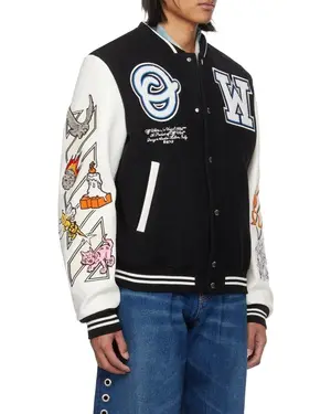 Off-White Logic Patch" Varsity Jacket