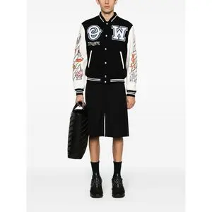 Off-White Logic Patch" Varsity Jacket