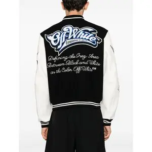 Off-White Logic Patch" Varsity Jacket