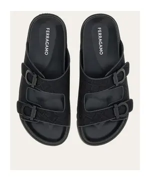 FERRAGAMO Gancini Jacquard Slides