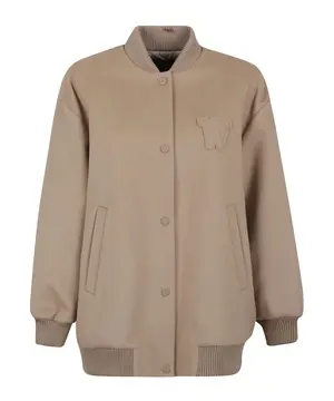Max Mara Logo Patch Bomber Jacket - No
