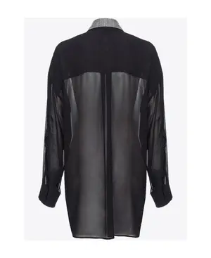 Pinko Sheer Embellished Long-sleeve Shirt