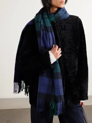 TOTEME Checkered Cashmere And Wool Blend Scarf - Multi-color