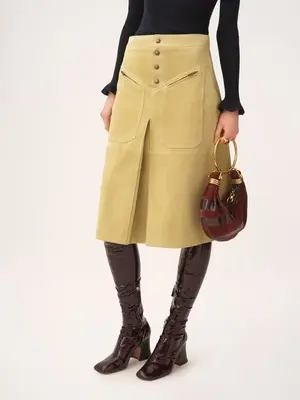 Chloé Suede Knee-length Skirt With Gold Hardware