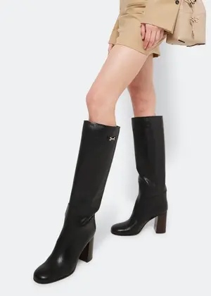 FERRAGAMO Gancini Buckled Knee-high Boots - Black