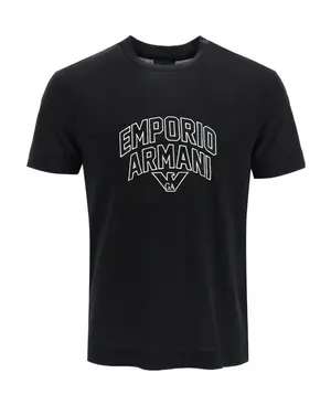 Emporio Armani Logo-print Lyocell-cotton T-shirt