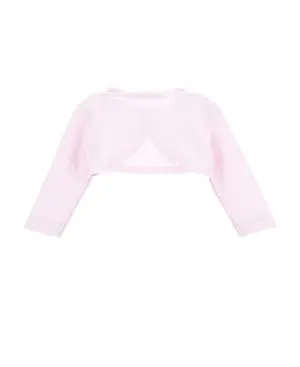 Monnalisa Rhinestone-logo Cropped Cardigan - Pink