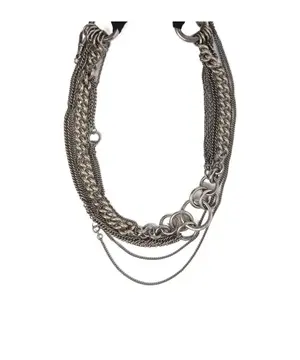 ANN DEMEULEMEESTER Layered Chain Necklace With Ribbon Detail