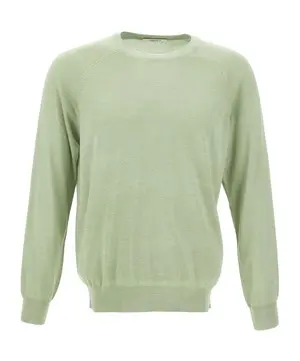 KANGRA Silk-cashmere Crew Neck Knitwear - Light Green