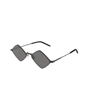 Saint Laurent Black Square Frame Sunglasses - Gray