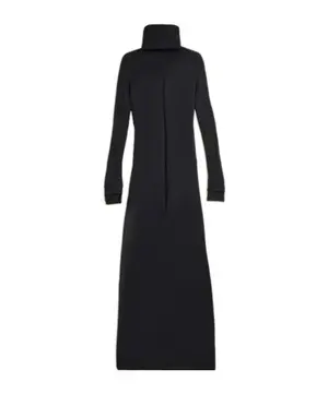 Y3 Mesh Insert Turtleneck Maxi Dress