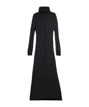 Y3 Mesh Insert Turtleneck Maxi Dress