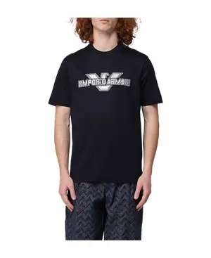 Emporio Armani Embroidered-logo Cotton T-shirt