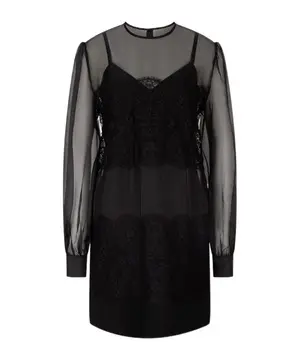 Dolce & Gabbana Lace Inlay Mini Dress - Black