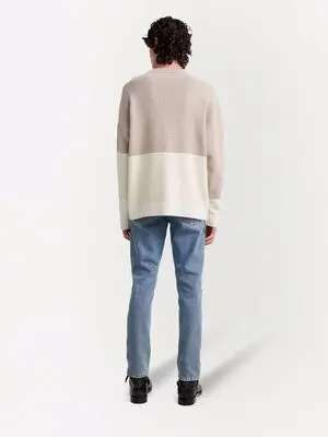 Off-White Colour-block Knitted Jumper - Nude