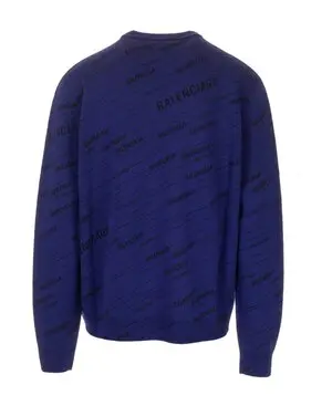 Balenciaga Diagonal Logo Jacquard Sweater